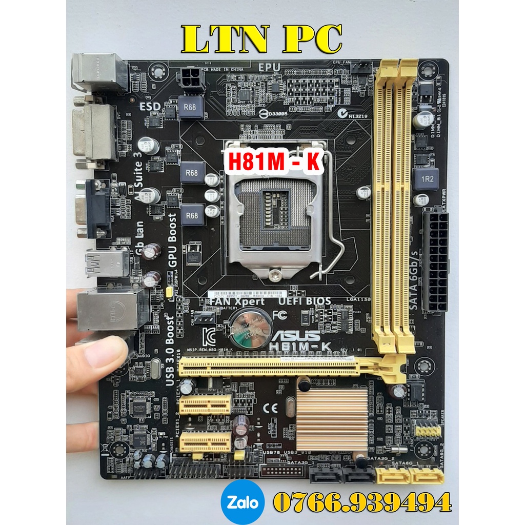 Main Asus H81M - K, Socket 1150 hàng chính hãng, thanh lý tiệm nét giá ...