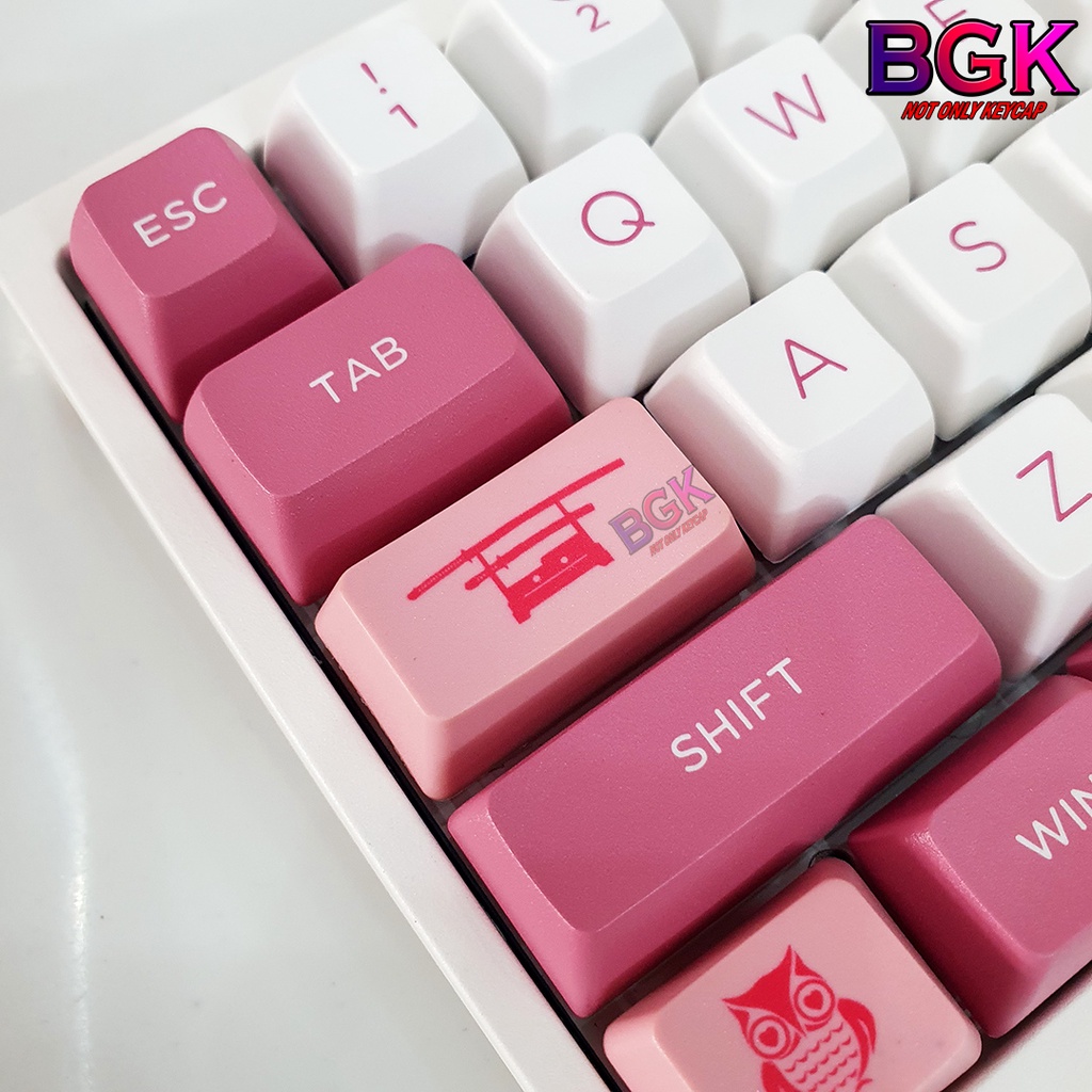 Keycap Lẻ Chủ Đề Nhật Bản OEM profile in dye sub Màu Hồng Nut Phím Cơ ...