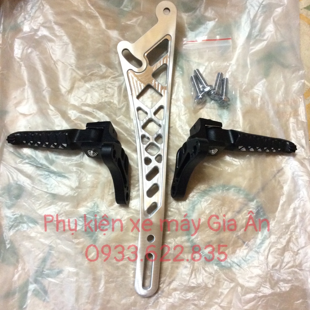 [Hình thật] Gác chân Malay + Pas treo pô CNC dày 10 ly dành cho ex 150 ...