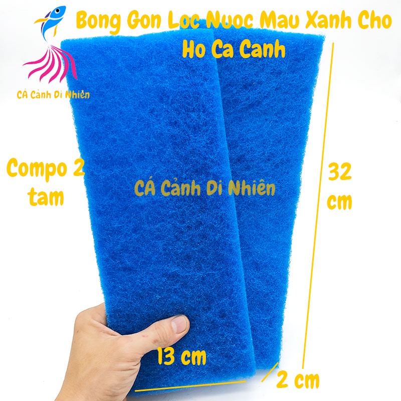 COMPO 2 bông gòn lọc nước XANH gòn 1 màu NHỎ cho hồ cá size 32x13x2 cm ...
