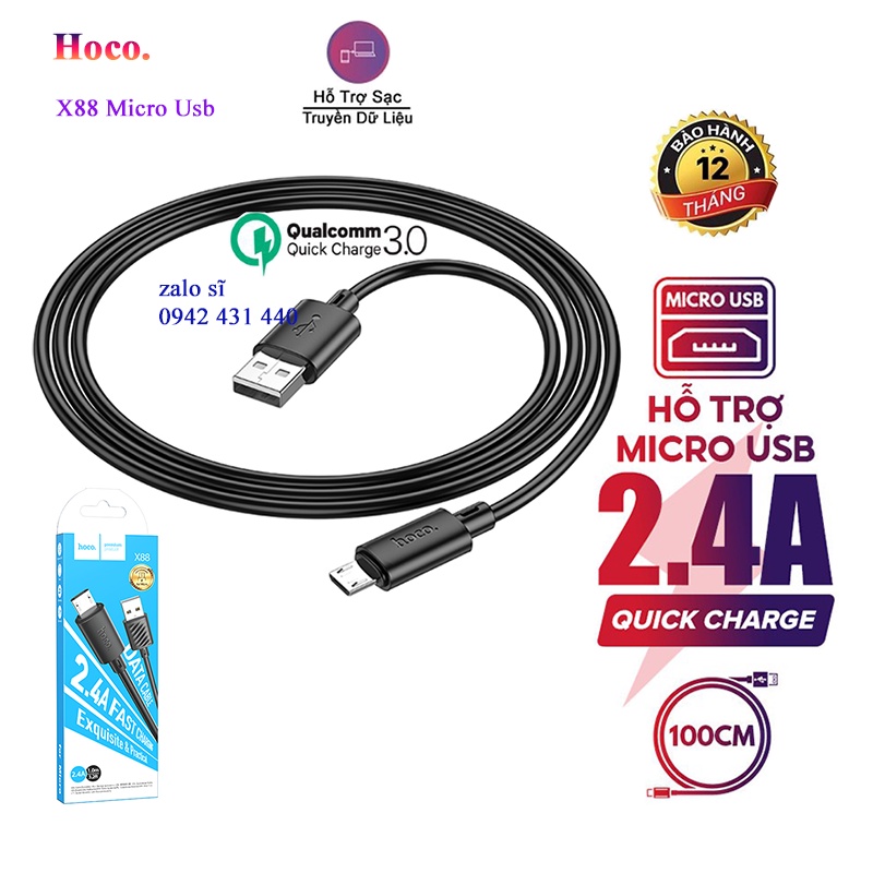 Cáp Sạc Nhanh Hoco X88 Cổng MicroUSB Cho Android Chính Hãng | Shopee Việt Nam