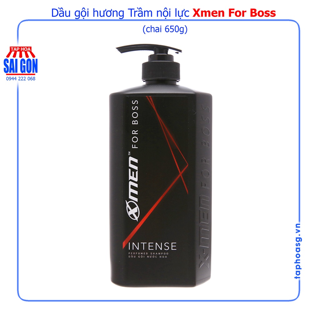 Dầu gội Xmen For Boss Intense hương trầm nội lực chai 650g mang đậm dấu ...
