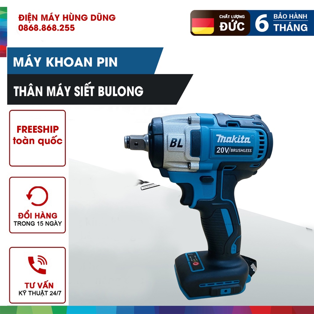 Thân máy siết bulong dùng pin 20V MAKITA động cơ không chổi than siêu mạnh mẽ | Shopee Việt Nam