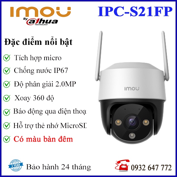 Camera wifi IMOU không dây ngoài trời - Camera IMOU IPC-S21FP(1080P ...