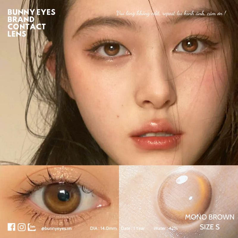 Lens Mắt Kính Áp Tròng BUNNY EYES - Moon Brown 14.0mm Giãn Nhẹ Đủ Độ Từ ...