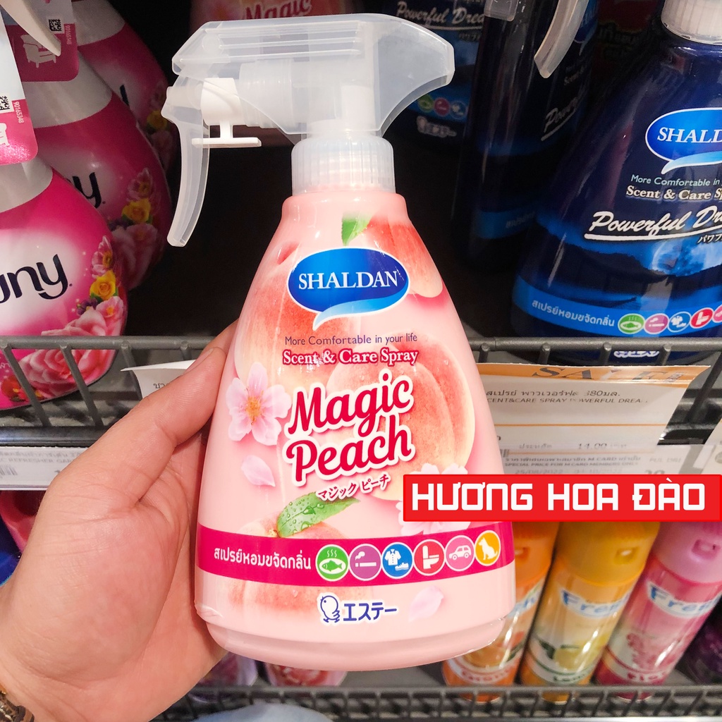 Chai xịt thơm đa năng Magic Peach ShalDan Thái Lan, Xịt thơm phòng, ô tô, toilet, quần áo, giày ...