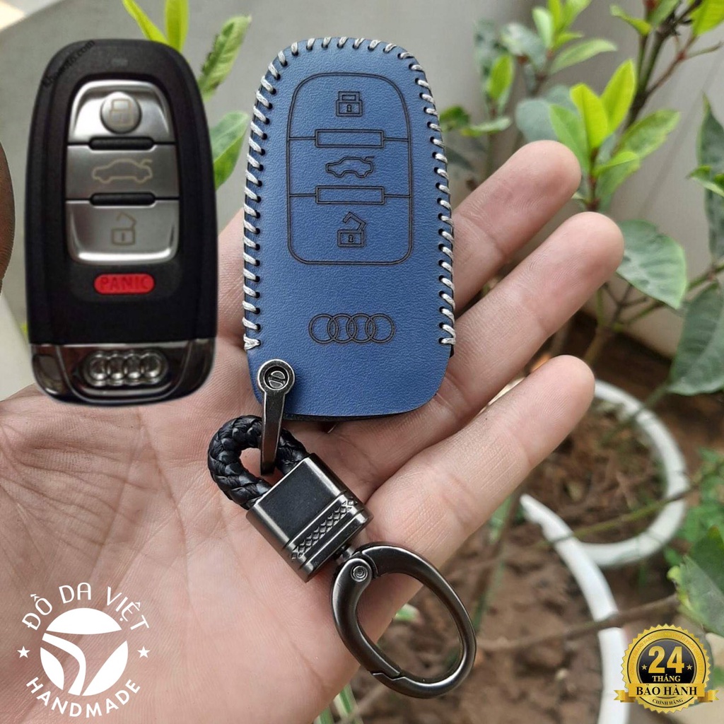 ( DA THẬT ) Bao da chìa khoá Audi A3, A4, A5, A6, A8, A4L, A6L, Q5, Q7 da bò nhập khẩu bảo hành ...