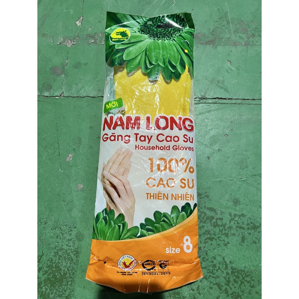 Găng tay cao su Nam Long Màu kem dài, size M | Shopee Việt Nam