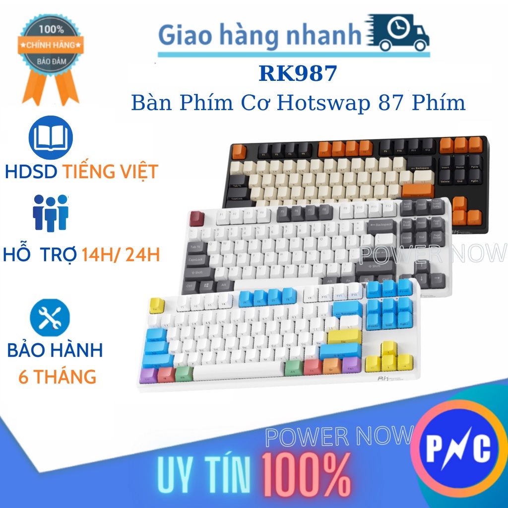 Bàn Phím Cơ Không Dây HOTSWAP RK987, RK71 Led RGB & Đơn Sắc. Ba Chế Độ ...