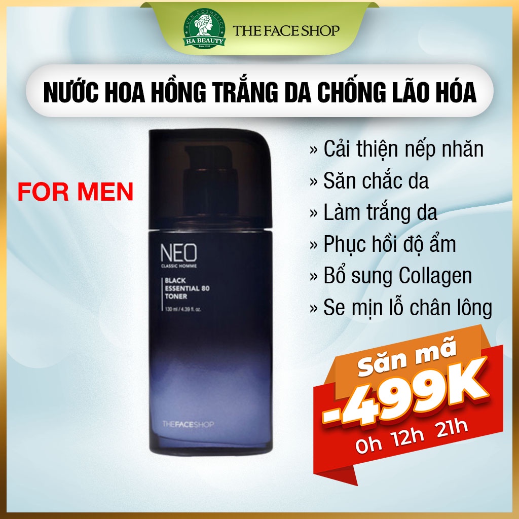 Nước cân bằng làm trắng da chống lão hóa cho NAM The Face Shop Neo Classic Homme Black Essential ...