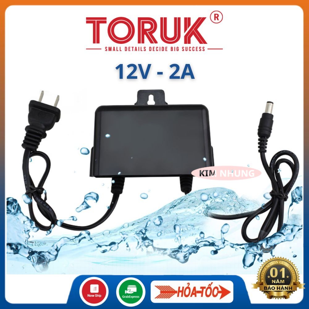 Nguồn 12V 2a chống nước TORUK treo dành cho camera ngoài trời , switch ...