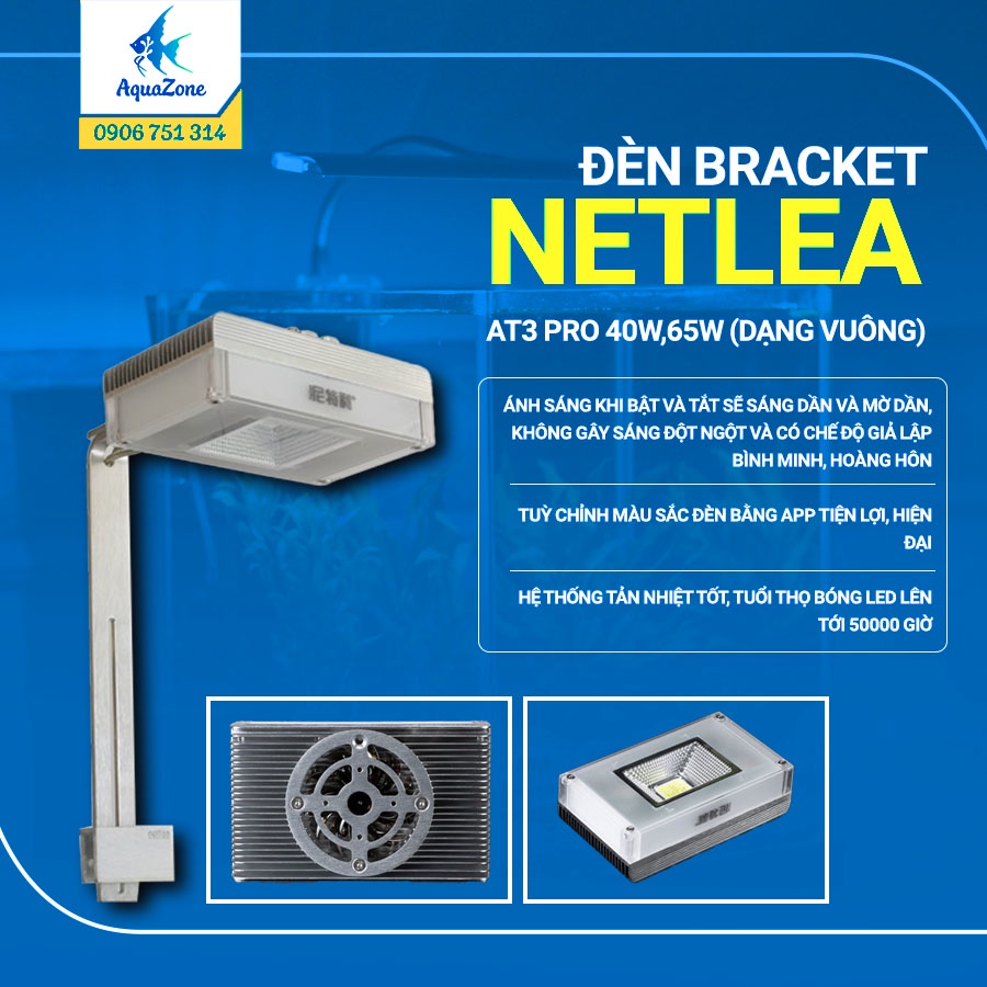 Đèn Netlea AT3 Pro 40W, 65W Cao Cấp, Đèn Led Bể Cá Chất liệu Nhôm ...