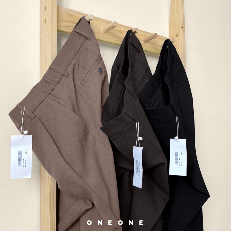 Quần vải Wool hide Banding Semi-Wide Fit Slacks | Shopee Việt Nam