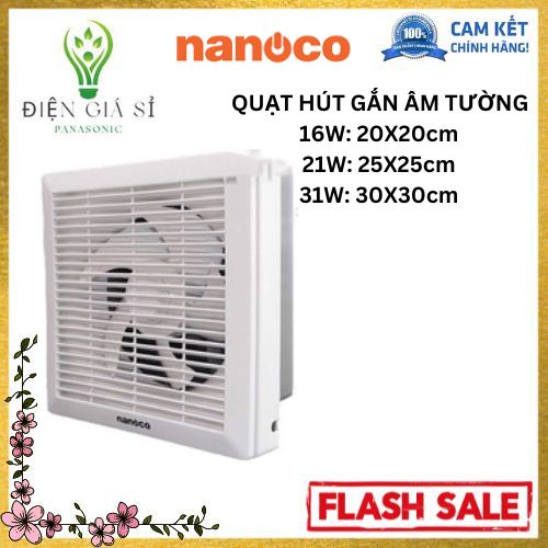 Quạt Hút Gắn Tường(1 Chiều) Chính Hãng Nanoco(NWV1520/ NWV2020/ NWV2520 ...