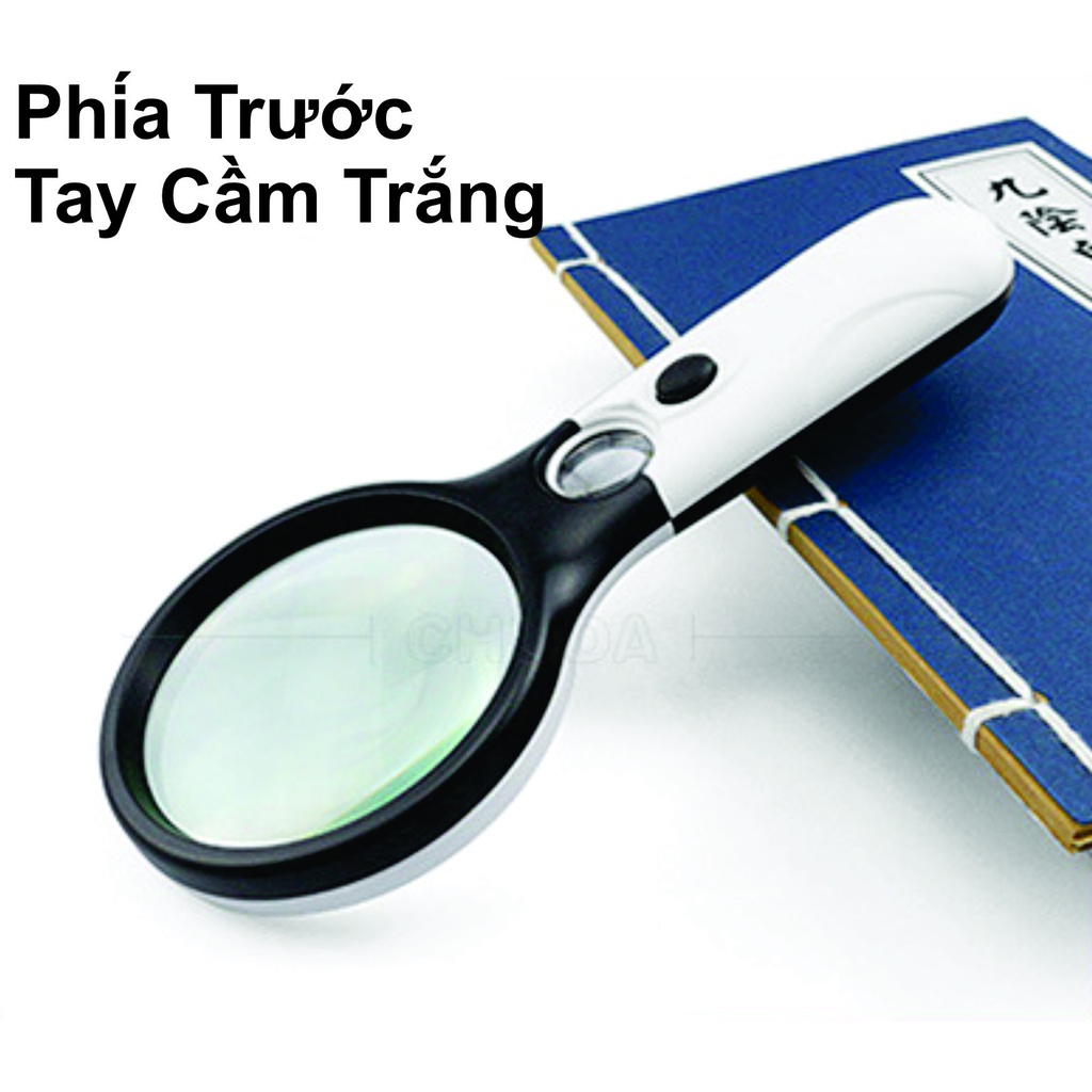 Kính lúp đèn 3 LED siêu sáng size to 8,5 cm, Zoom loại tốt nhất X10 lần ...