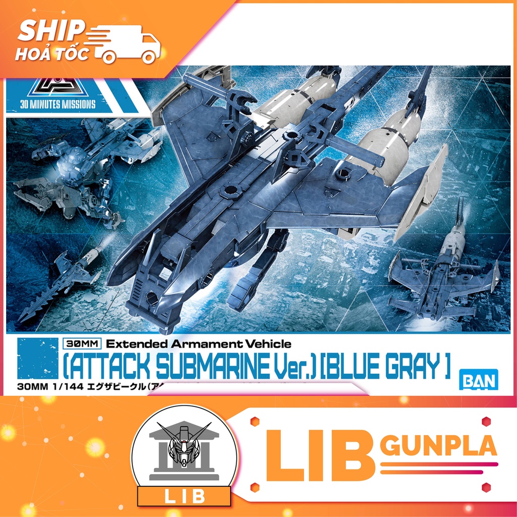Mô hình lắp ráp Bandai 30MM Extended Armament - Attack Submarine - Blue Gray | Shopee Việt Nam