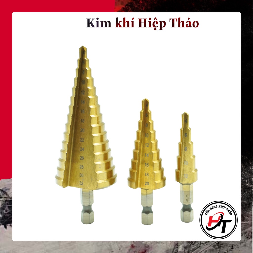 Mũi khoan tháp bước đa năng chuôi lục giác hợp kim tầng HSS khoét lỗ sắt gỗ nhựa MKT-V-TQ ...