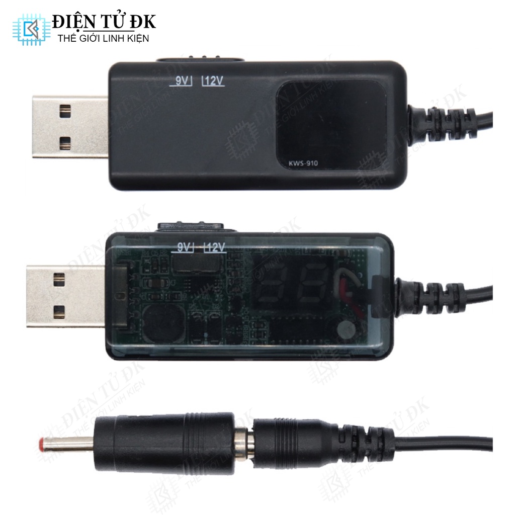 Cáp Chuyển Đổi Nguồn USB 5V Sang 9V 12V (dùng cho modem Wifi 1,5A trở ...