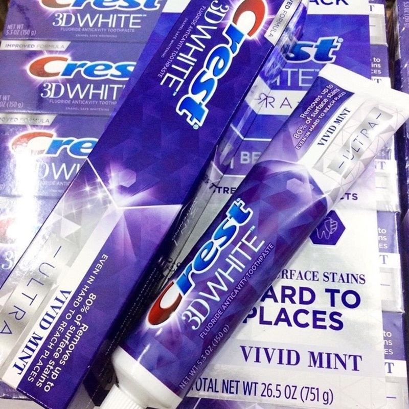 Kem Đánh Răng Crest 3D White Vivid Mint Ultra 147g | Shopee Việt Nam