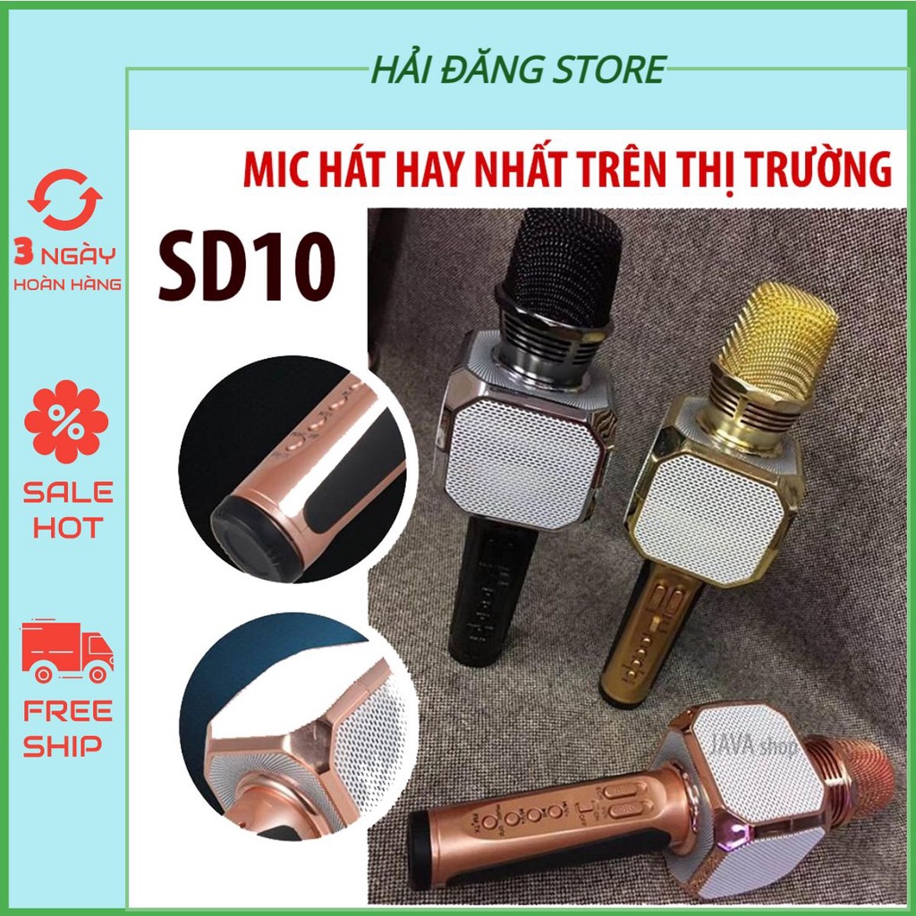 Micro Không Dây Cầm Tay SD10 - Mic hát karaoke bluetooth âm thanh chuẩn | Shopee Việt Nam