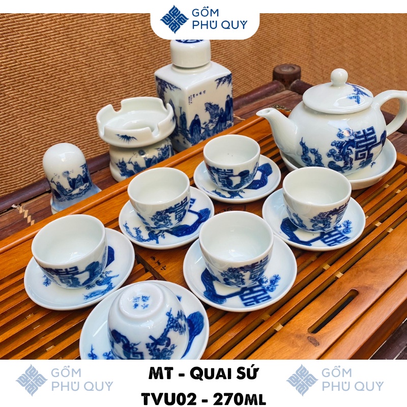 Bộ Ấm Trà Bộ Ấm Chén Uống Trà Bát Tràng Cao Cấp Mt Men Trắng 270ml 0429