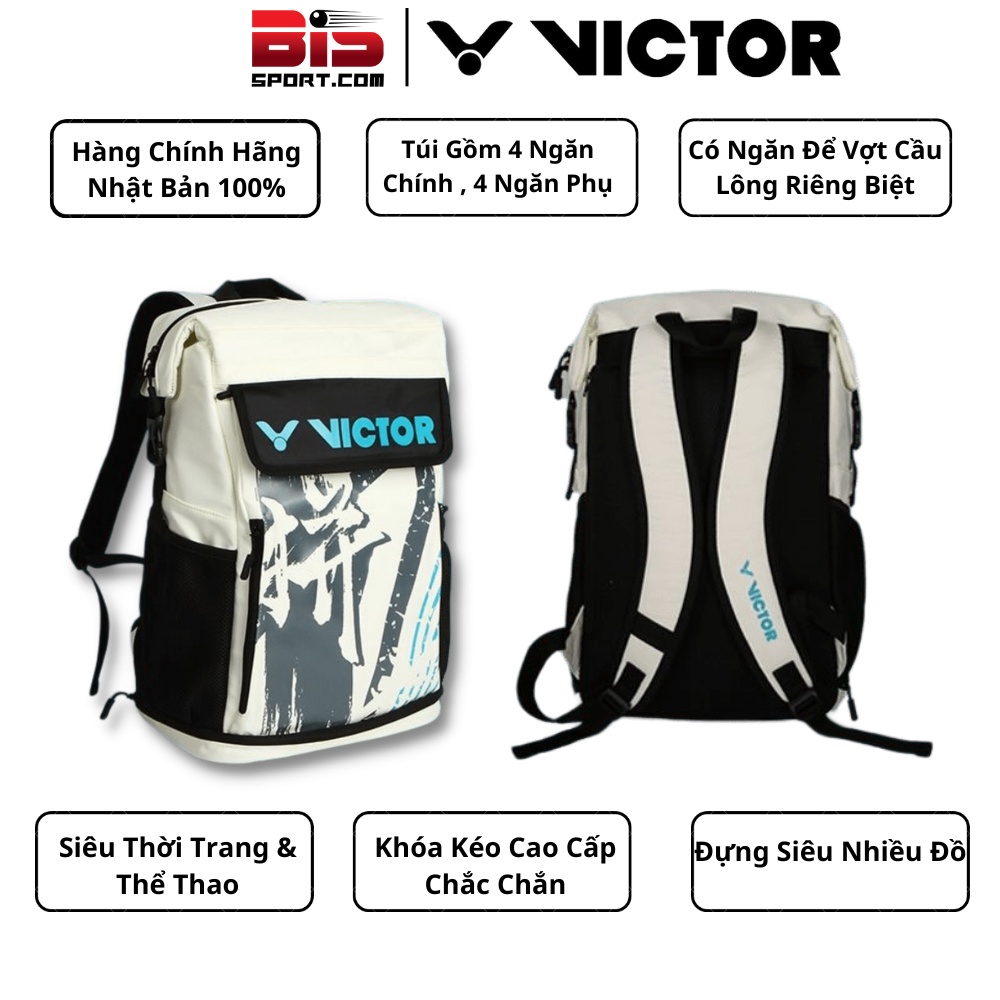 Balo Victor Br3039c Trắng Sữa - Chính Hãng - Có Ngăn Riêng Để Vợt Và Để ...