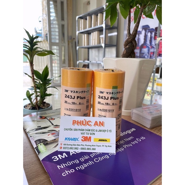 Băng keo giấy 3M 243J che sơn Masking Tape 20mmx18m | Shopee Việt Nam