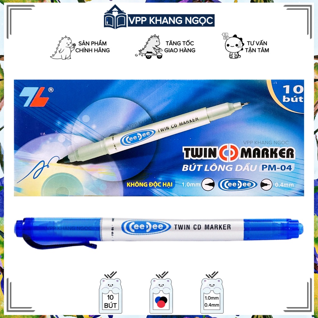 Bút Lông Dầu PM04 Hộp 10 Cây [Chính Hãng] | Shopee Việt Nam