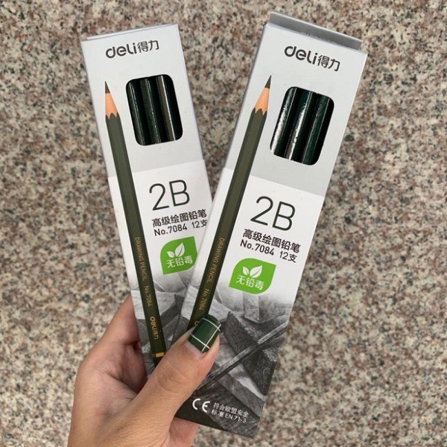 Hộp 12 Cây Bút Chì DELI 2B - Bút Viết Chì Gỗ Cao Cấp Luyện Chữ Đẹp,Tập ...