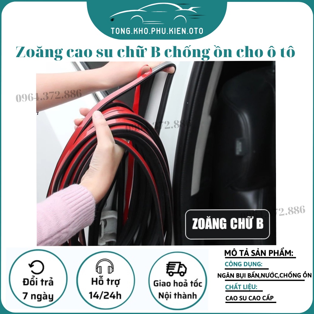 Zoăng cao su dán viền cửa chữ B chống ồn, chống bụi cao cấp cho ô tô ...
