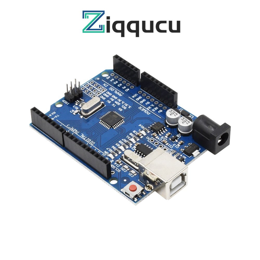 Bảng mạch điều khiển DIY ZIQQUCU UNO R3 ATMEGA328P CH340G có dây cáp USB dành cho arduino ...