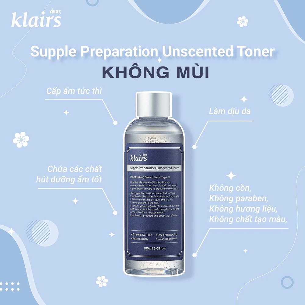 Toner Klairs - Nước hoa hồng Dear, Klairs Supple Preparation Unscented ...