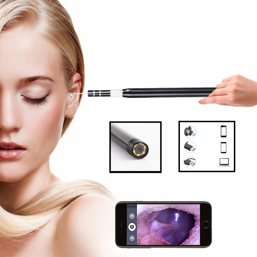 Hút Ráy Tai Camera wifi ️Chính Hãng ️ 3 trong 1 có đèn LED, Nội Soi Tai ...