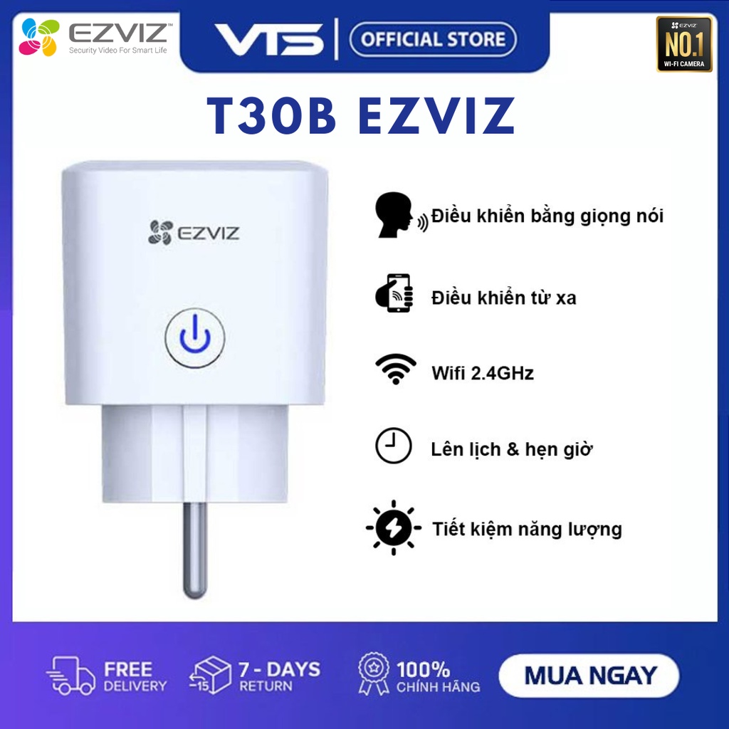 Ổ Cắm Thông Minh EZVIZ T30B, CS-T30-10B-EU Theo Dõi Tiêu Thụ Điện Năng ...