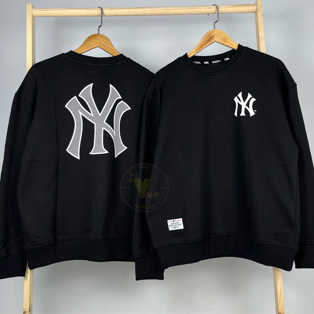 [Chính hãng] Áo nỉ sweater New era - MLb big logo NY họa tiết đường kẻ, unisex | Shopee Việt Nam