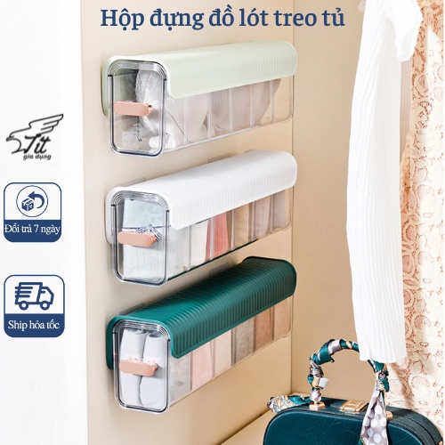 Hộp đựng đồ lót tất vớ treo tủ, hộp chia ngăn đựng đồ lót, khay nhựa đựng đồ lót tiện dụng ...