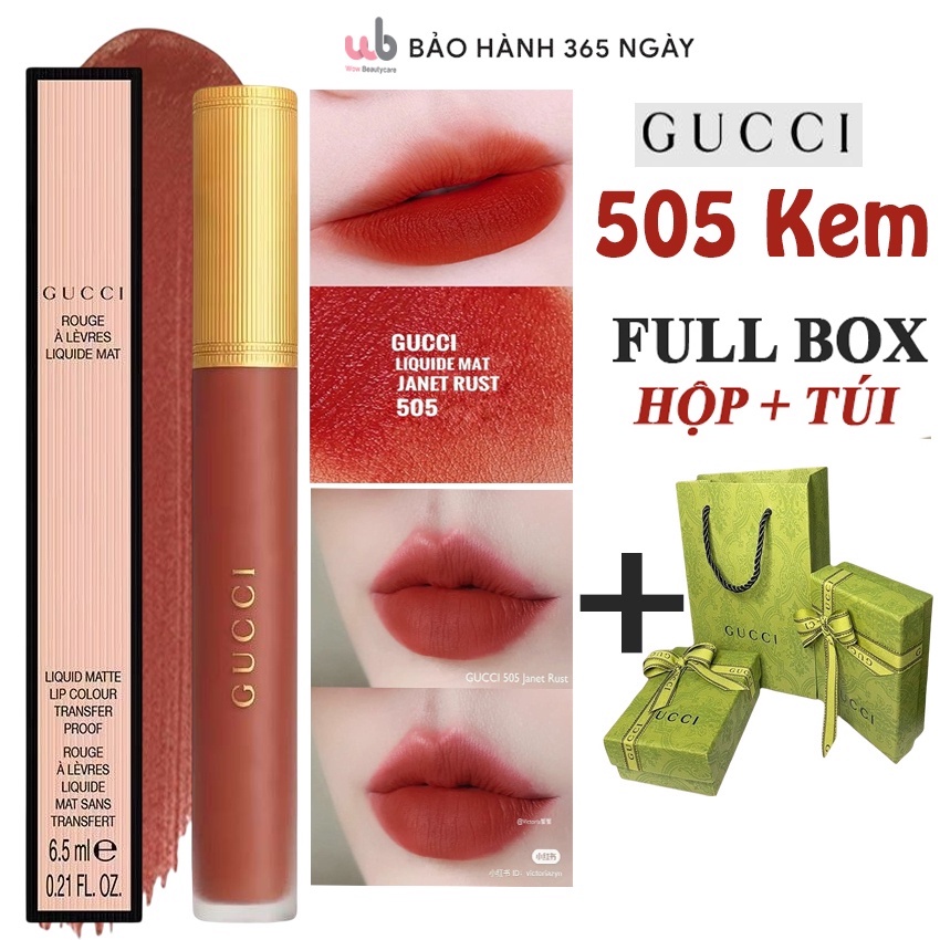 Son Kem Lì Gucci Rouge Liquid Matte 505 [Full Box] Màu Đỏ Đất (New 2022 ...