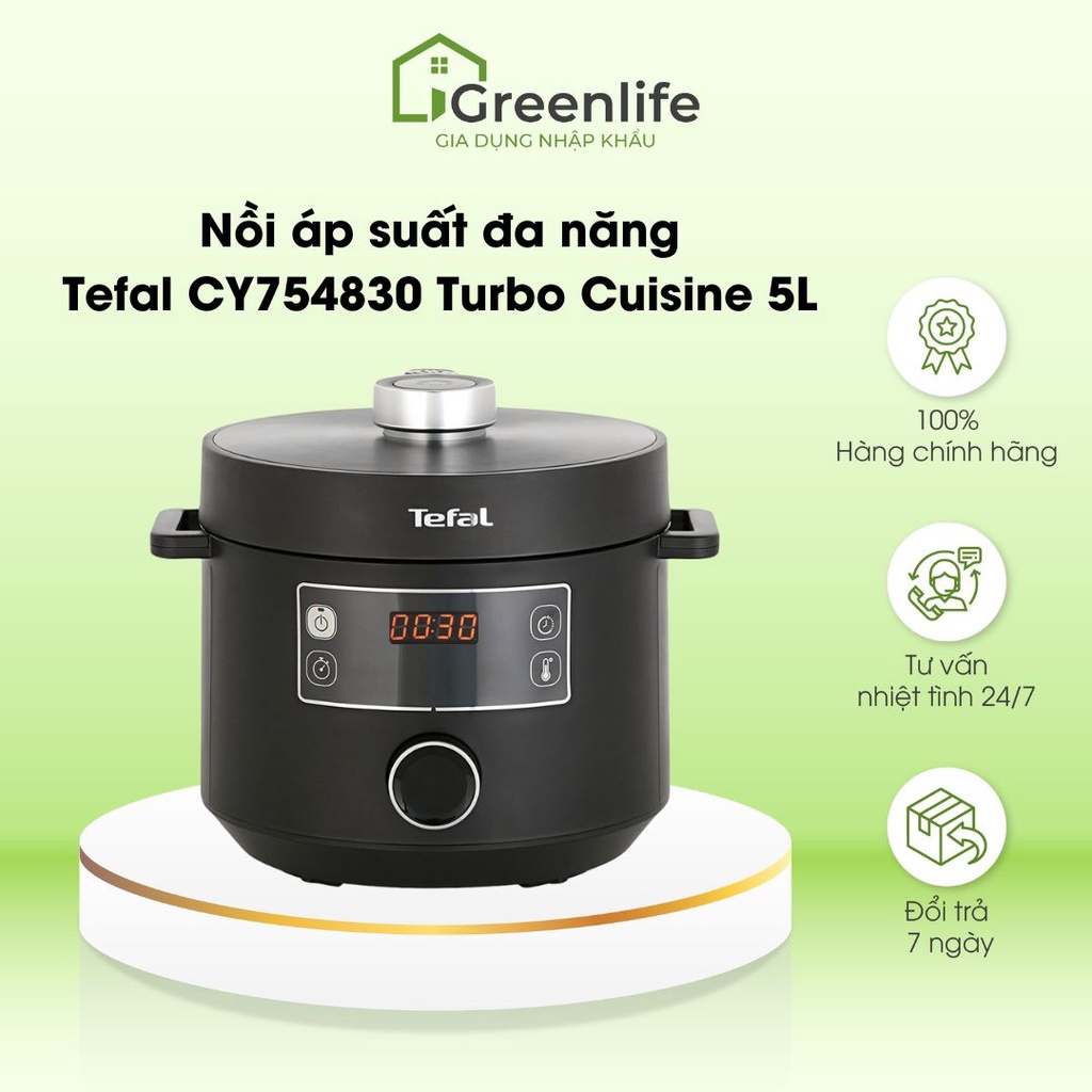 Nồi áp suất Tefal CY754830 Turbo Cuisine đa năng dung tích 5L ...