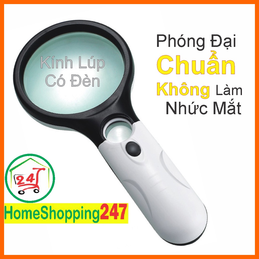 Kính lúp đèn 3 LED siêu sáng size to 8,5 cm, Zoom loại tốt nhất X10 lần X45 lần | Shopee Việt Nam