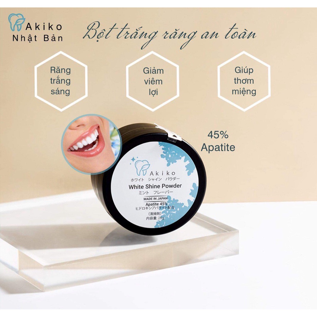 Bột trắng răng Akiko White Shine Powder, Bột trắng răng AKIKO White ...