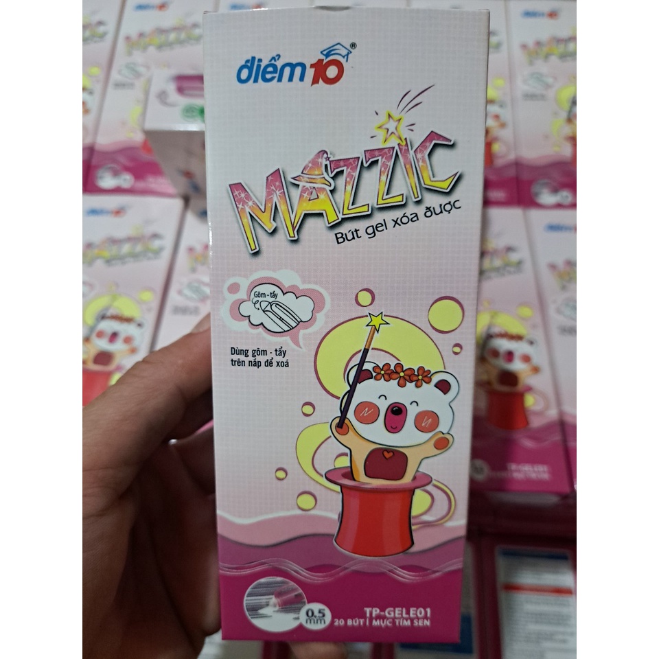 01 Hộp 20 Cây Bút Gel Xóa Được Mực Tím Sen MAZZIC TP-GELE01 0.5mm ...