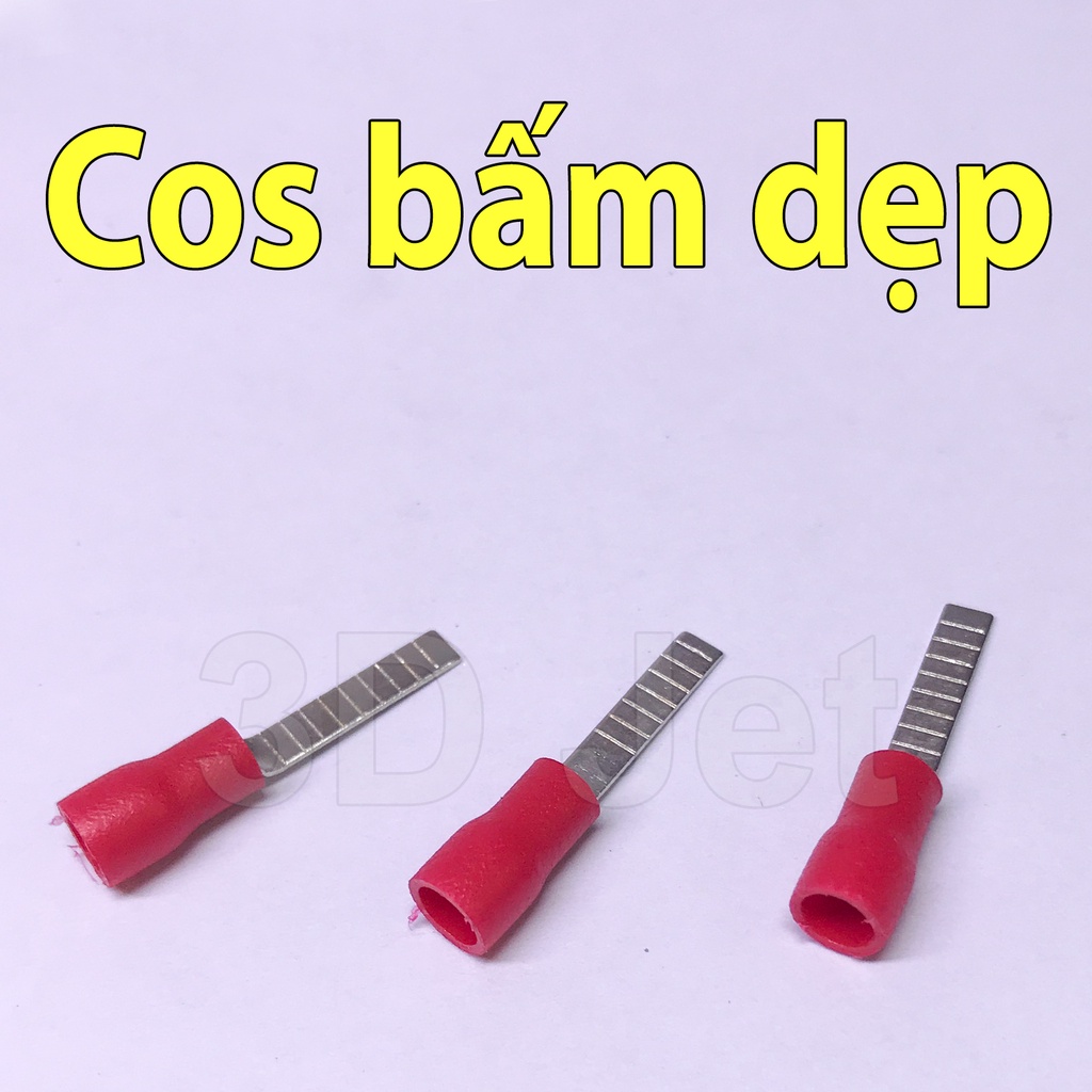 10 Cos Bấm Dẹp , Cos bấm dây điện, cos ghim điện, đầu nối dây điện ...