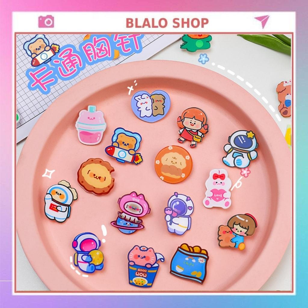 Pin cài BALO,Huy hiệu, sticker cài áo xinh nhiều hình dễ thương màu ...