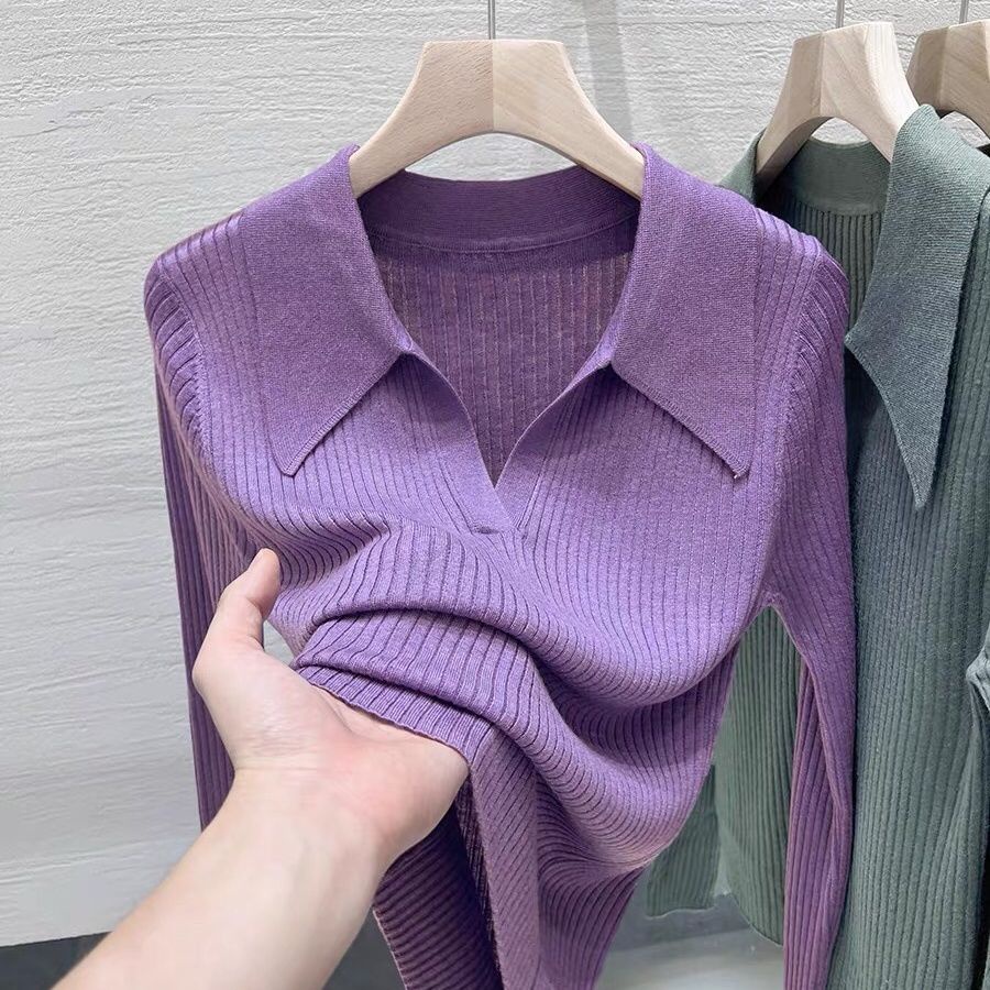 Áo POLO Dệt Kim Tay Dài Thời Trang Dành Cho Nữ | Shopee Việt Nam