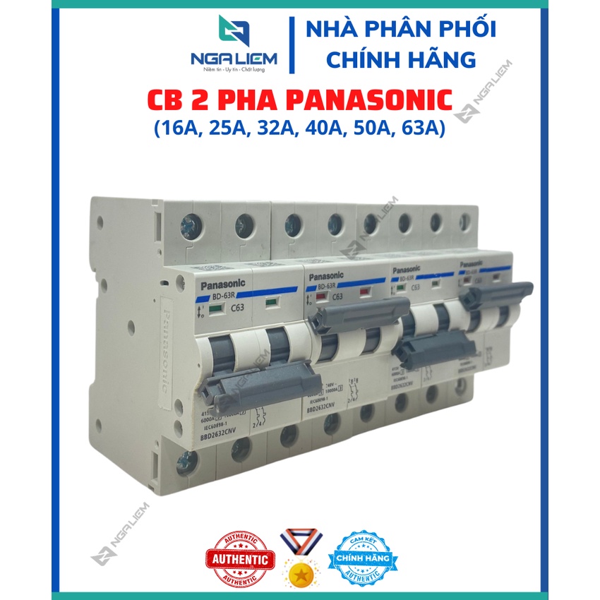 CB 2 Tép (2 Pha) 16A, 20A, 25A, 32A, 40A, 50A, 63A PANASONIC (BBD_CNV) | Shopee Việt Nam