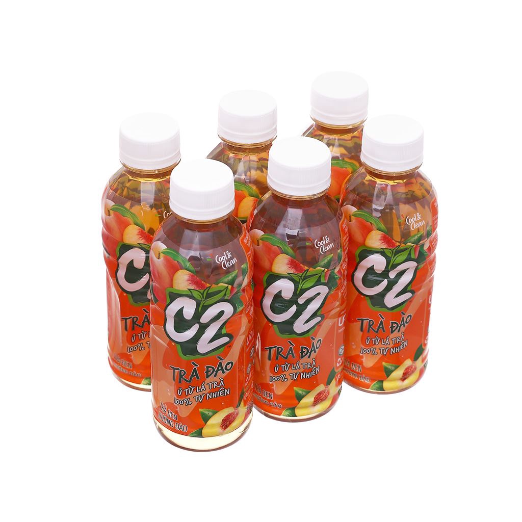 Lốc 6 Chai Trà Đen C2 Hương Đào Chai 225ml | Shopee Việt Nam