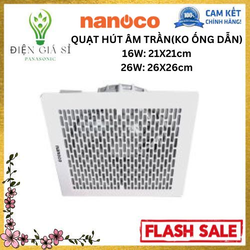 Quạt Hút Âm Trần(Ko Ống Gió) Chính Hãng Nanoco(NCV1520/ NCV2020 ...