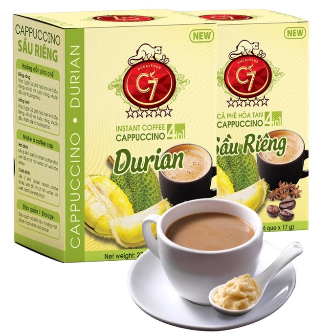 Cà Phê Hòa Tan Sầu Riêng 4in1 Con Chồn Vàng C7 - Durian Instant Coffee ...