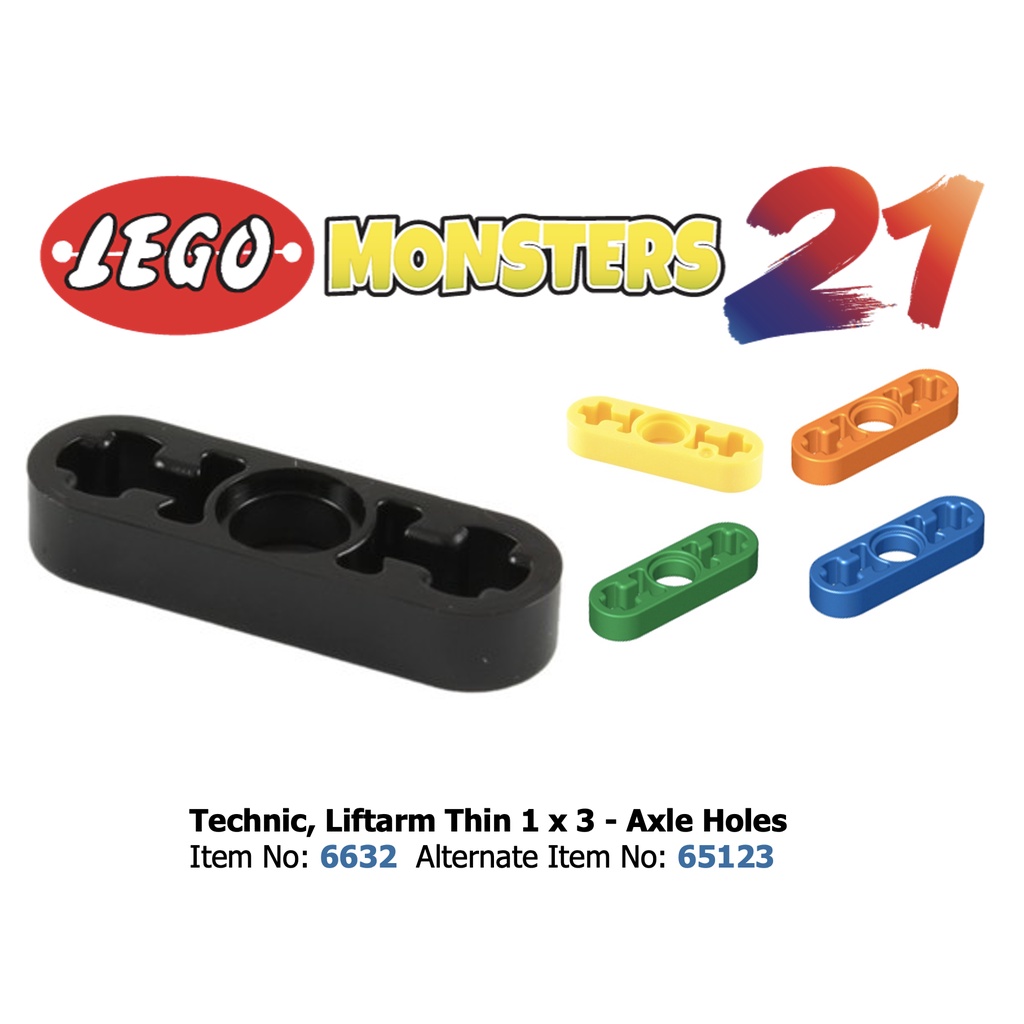 [1 cái]-Lego chính hãng, Chi tiết kỹ thuật, Thanh mỏng 1 x 3, Lỗ trục ...