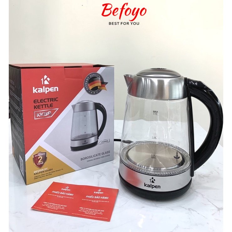 ẤM SIÊU TỐC THỦY TINH ĐIỀU CHỈNH NHIỆT ĐỘ KALPEN KK88 CÔNG SUẤT LỚN - BEFOYO | Shopee Việt Nam